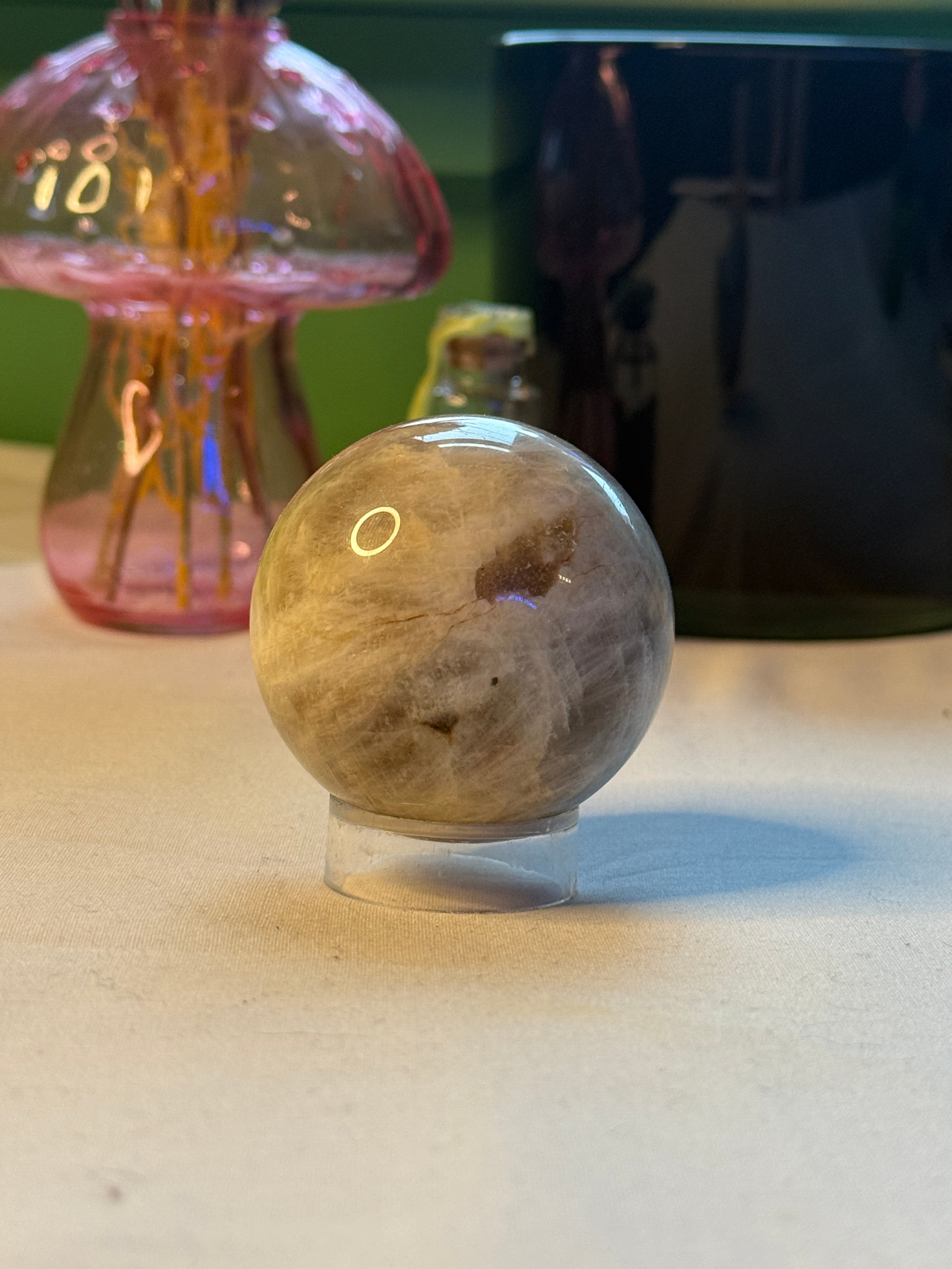 Moonstone Sphere – Chaotic Crystal Chick Co.